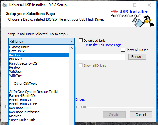 cara membuat kali linux portable di flashdisk