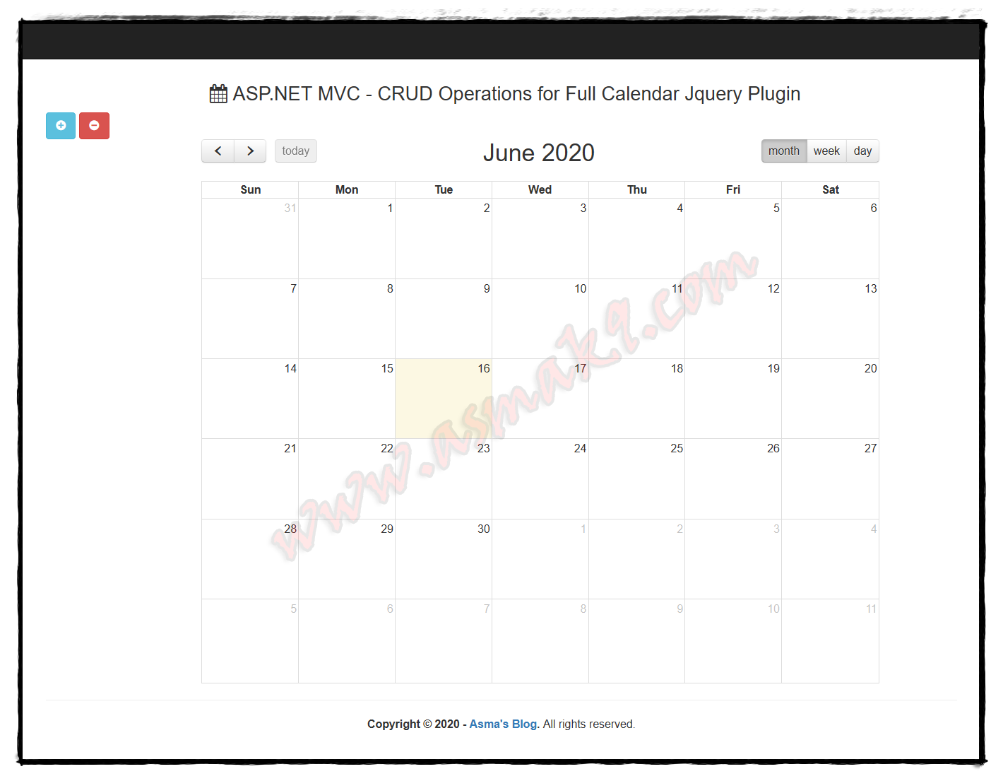Event Manager using ASP.NET MVC and Jquery Full Calendar Plugin - Asma's Blog
