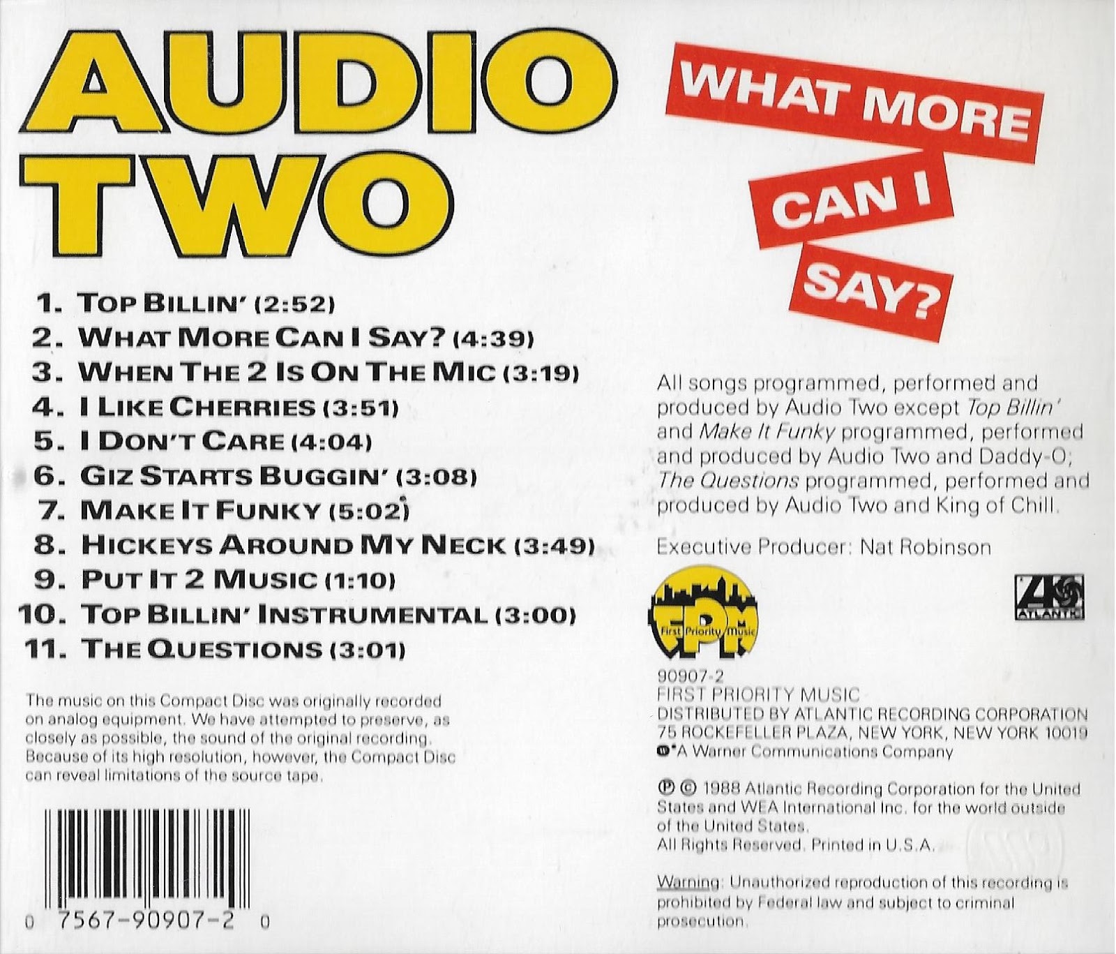 OLAS UN BEKONS HIP-HOP & FUNK BLOG: Audio Two - What More Can I Say ...