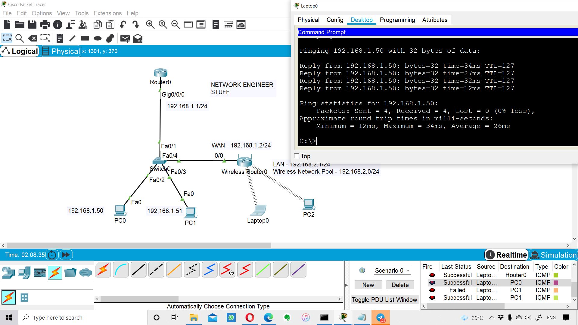 NETWORK ENGINEER STUFF: Cisco Packet Tracer - Wireless Router Configuration