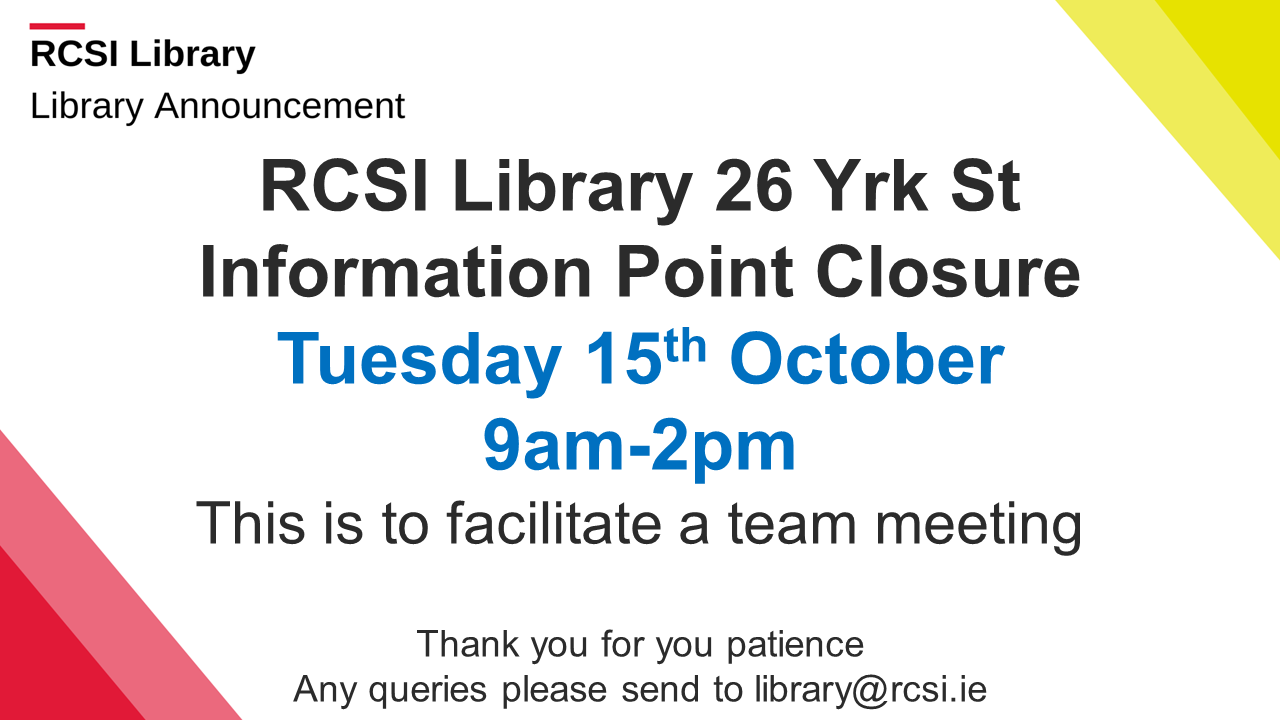 RCSI Library blog: October 2019