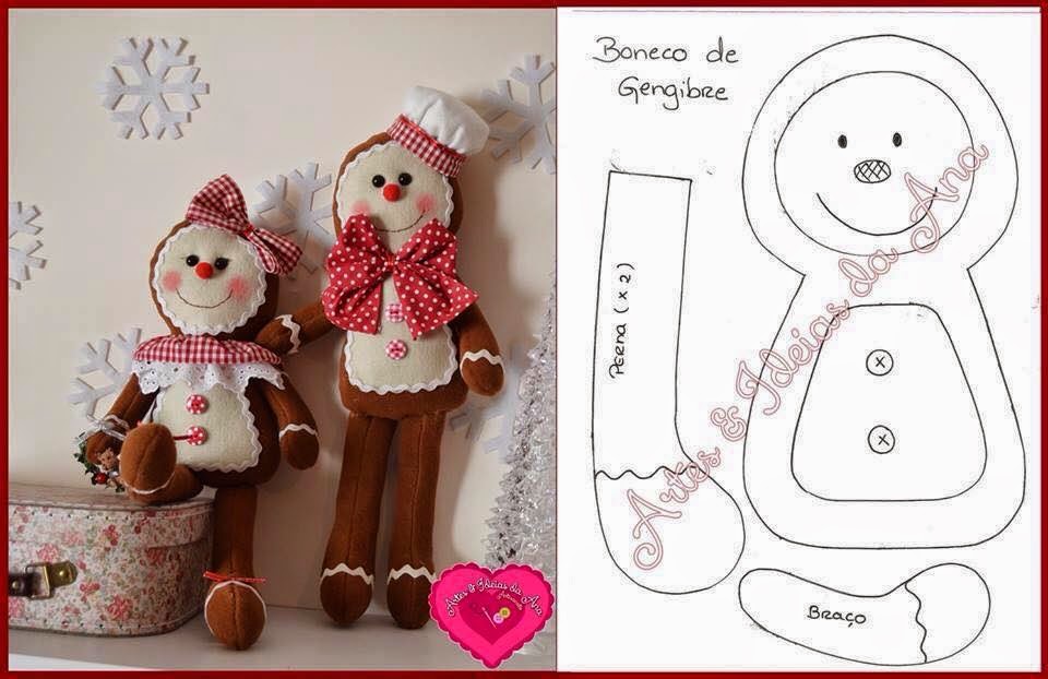 Arte Com Quiane Paps E Moldes De Artesanato Molde Boneco Gengibre