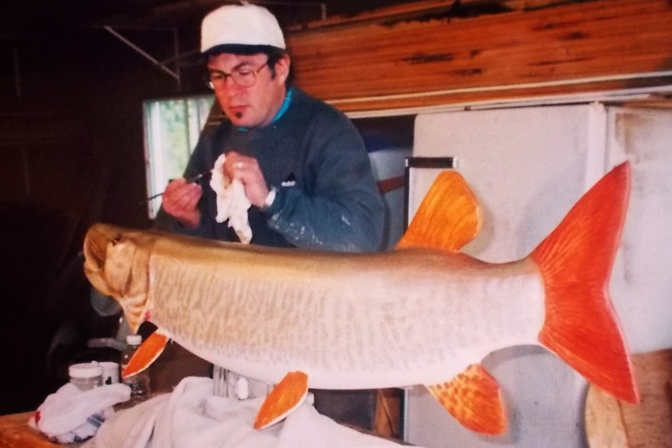Eagle Lake Blog: Remembering the Giant "Ed Walden" Muskie wood muskie 2003
