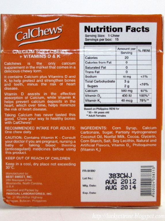Lucky Citrine: CalChews - Chocolate & Caramel Calcium