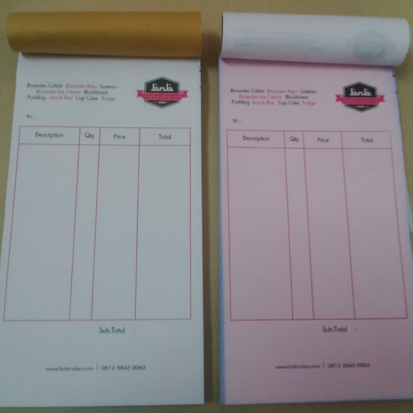 Design dan Cetak Kwitansi BNB CAKE - Jakarta Printing