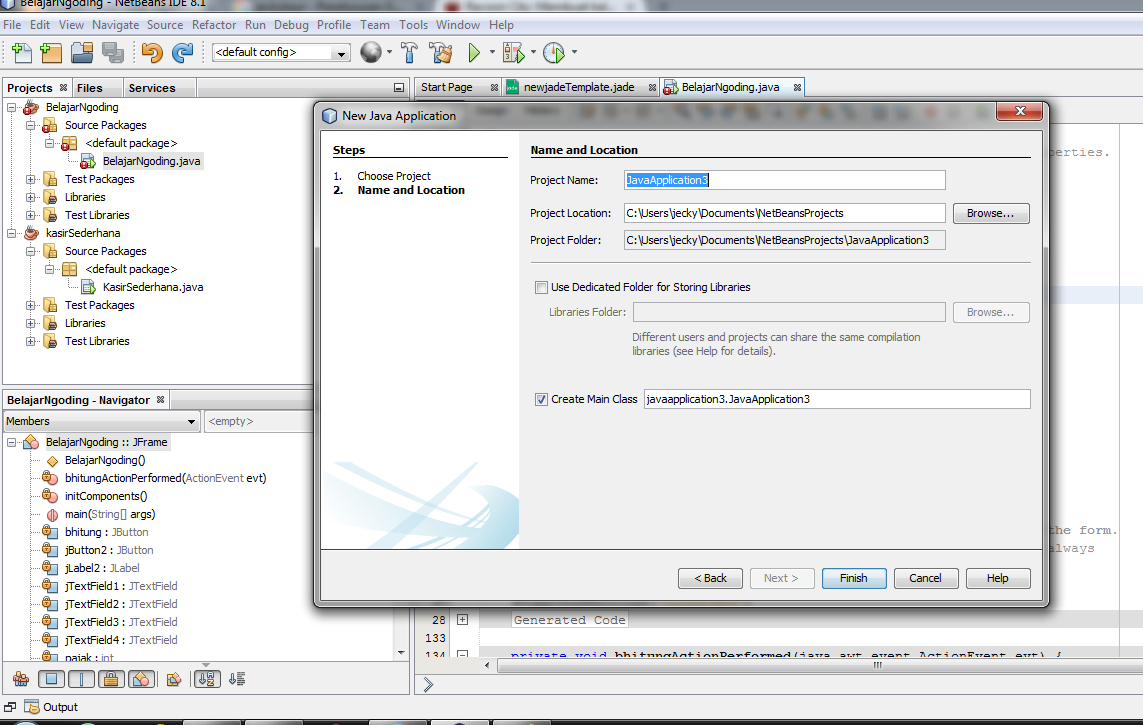 belajar ngoding menggunakan java netbeans ide 8.1