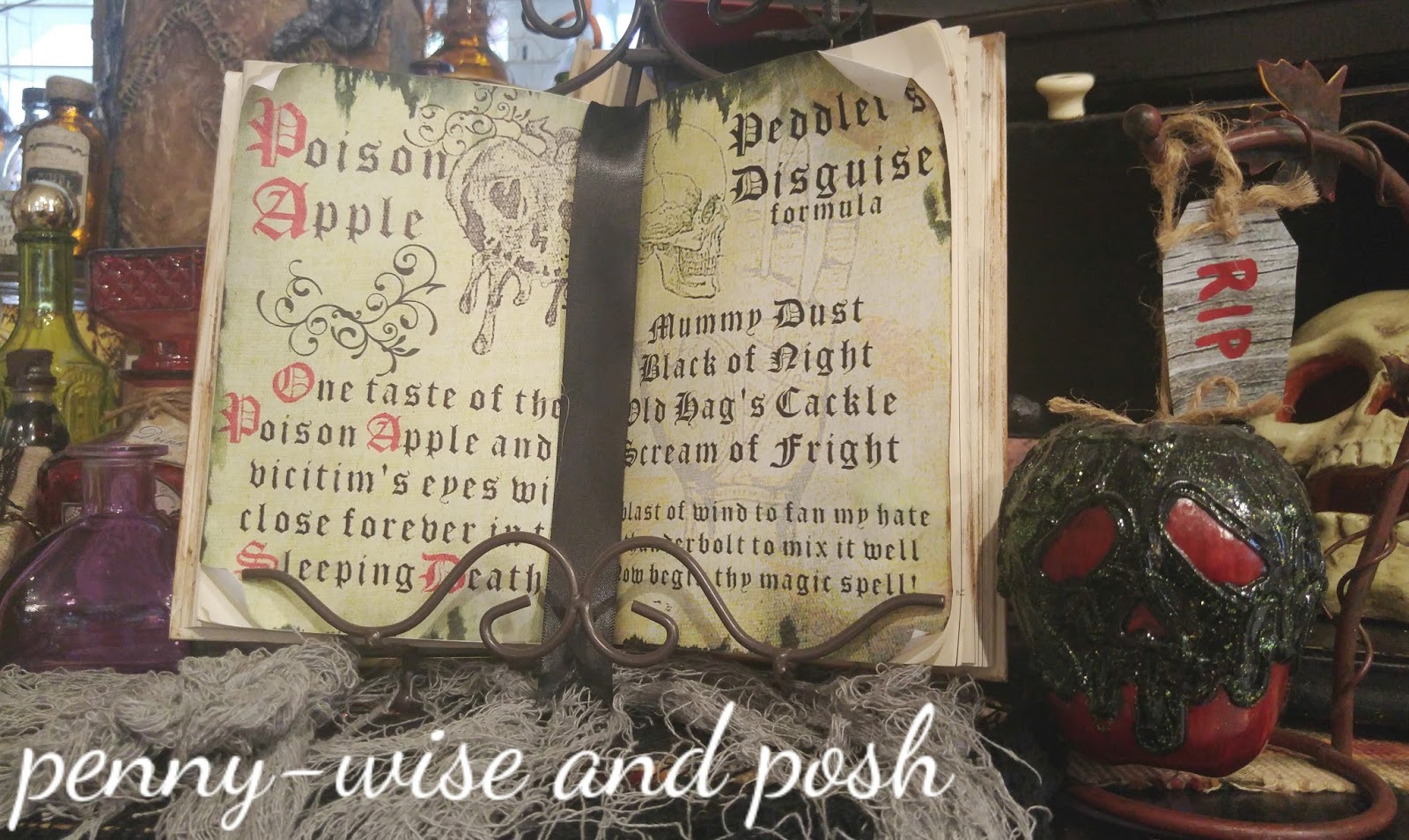 Penny-Wise and Posh: DIY Poison Apple and Spell Book (with FREE printable!)