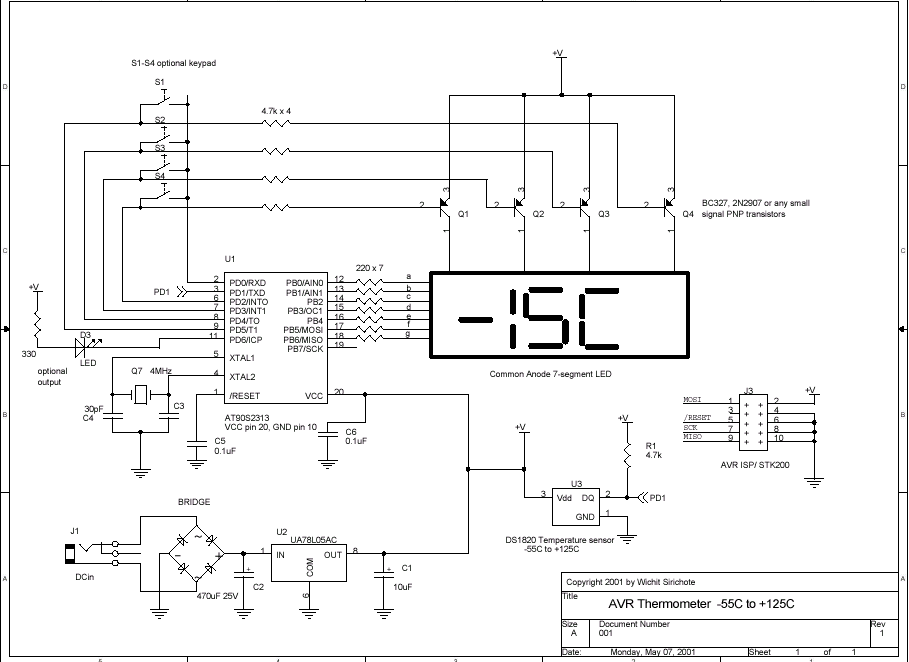 Microcontroller projects.: AVR thermometer