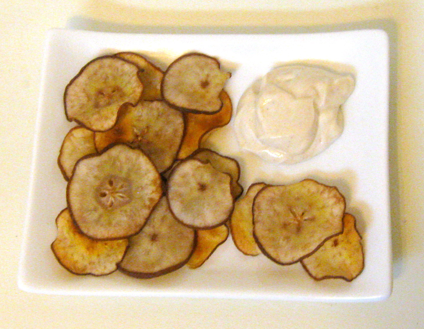 Pear Chips with Yogurt-Caramel Dip | Searching for Dessert