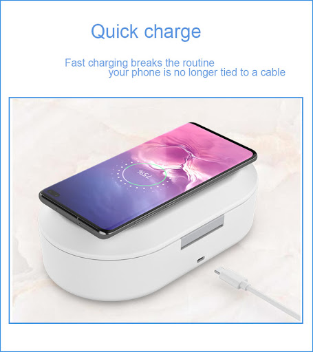 Mobile phone wireless charge and UV disinfection box