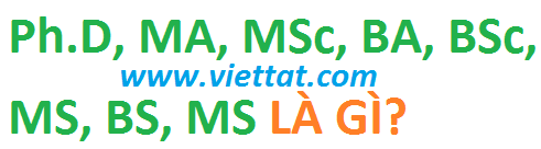 PhD, MD, MA, MSc, BA, BSc có nghĩa là gì? | Dịch Nghĩa Chữ Viết Tắt ...