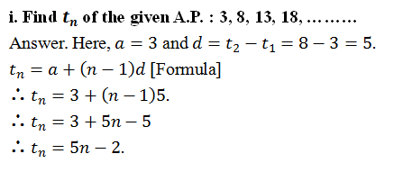 OMTEX CLASSES: Find tn of the given A.P. : 3, 8, 13, 18,