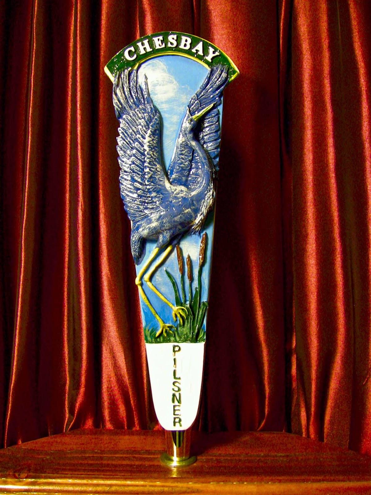 Tap Handle #445: Chesapeake Bay Brewing - Chesbay Pilsner