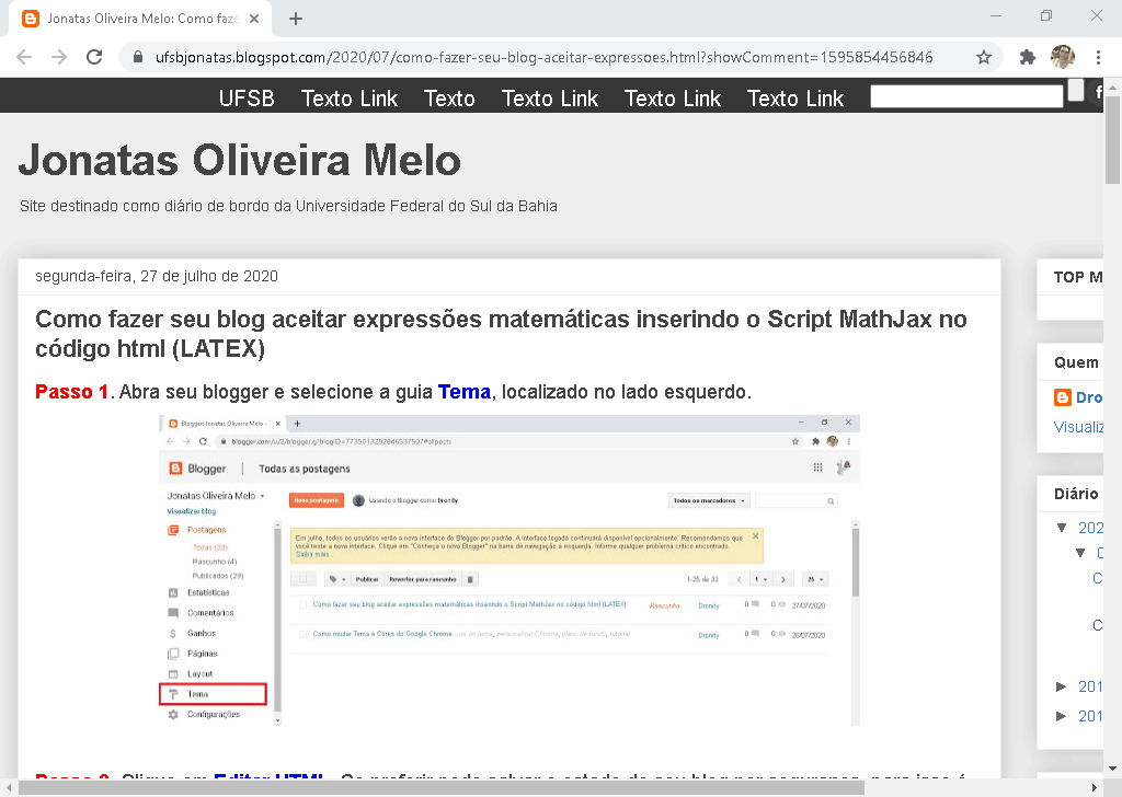 Como fazer seu blog aceitar equações matemáticas inserindo o Script ...