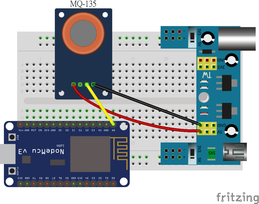 Arduino筆記(44)：NodeMCU連接MQ-135 空氣品質檢測感測器