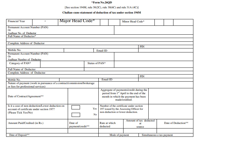CBDT Notification for TDS Challan and TDS Return under 194M and 194N