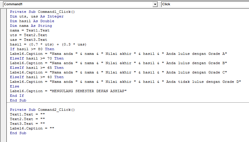 Membuat Program Menggunakan Aplikasi Visual Basic