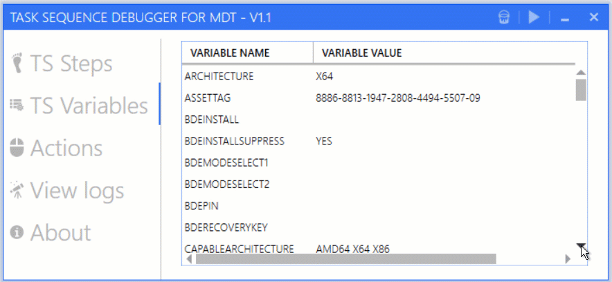Task Sequence Debugger for MDT - V1.1 | Syst & Deploy