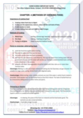 NIOS CLASS 10 HOME SCIENCE NOTES FOR EXAM