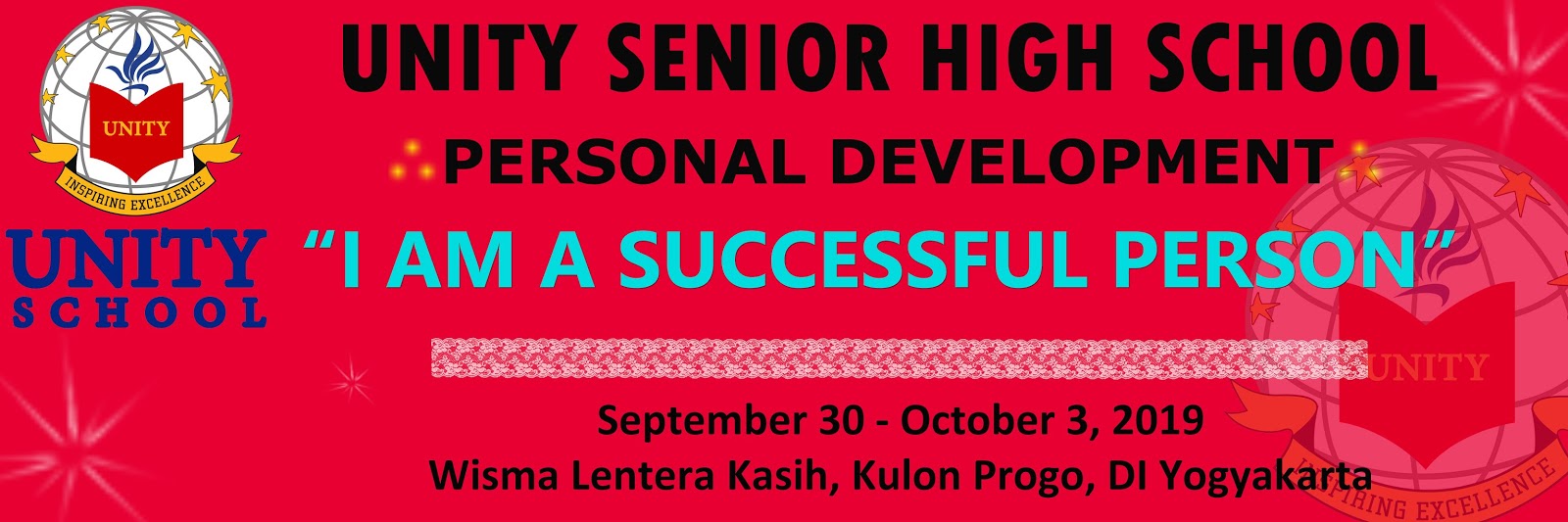 Desain Banner "Outing Class" Unity Senior High School.