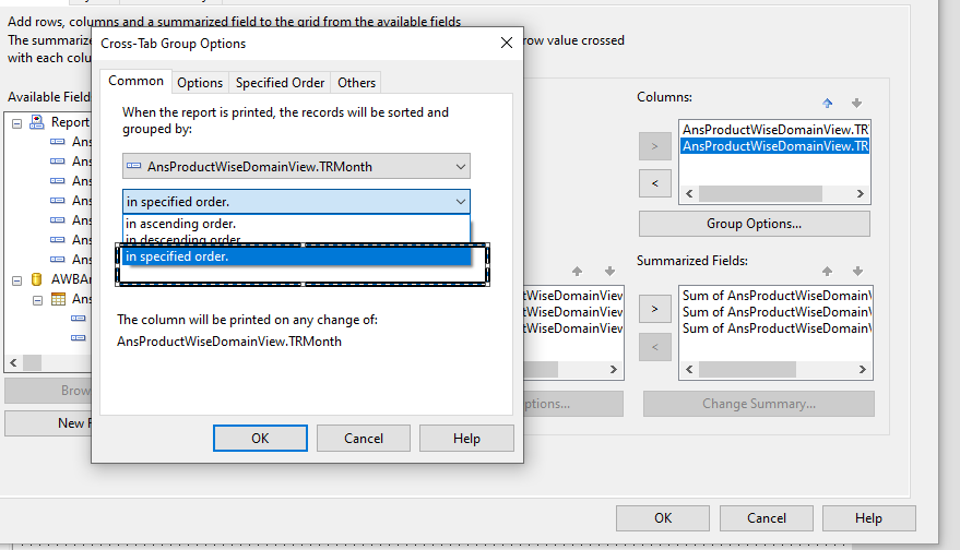 CodeTips: Crystal Report Cross Tab Sorting