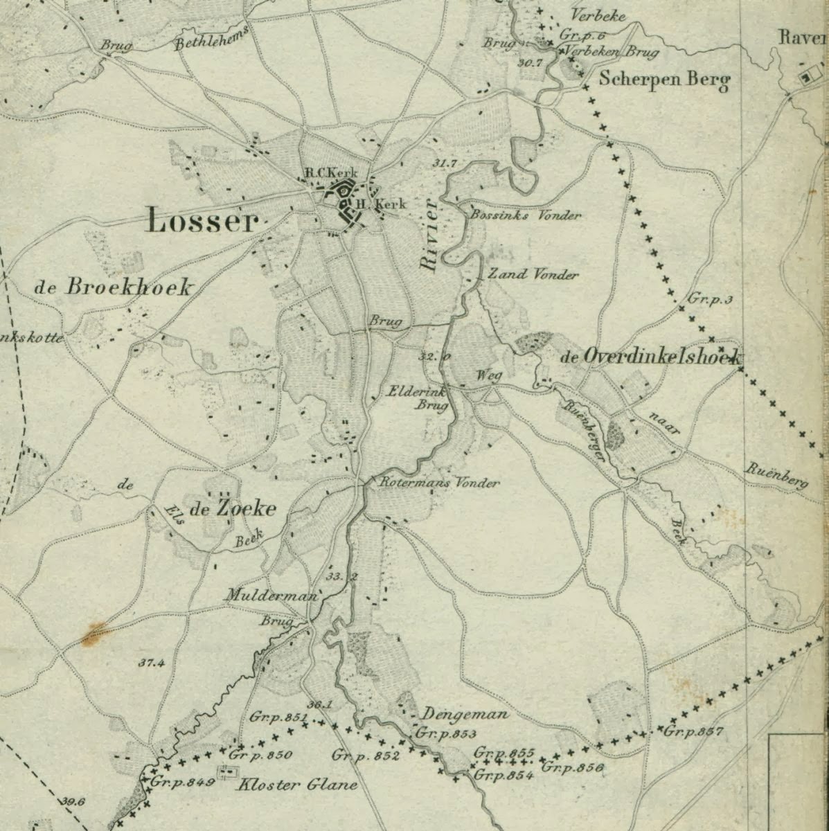 Tuffeltoons Blog: Topografische kaart van 1849 (37): Losser
