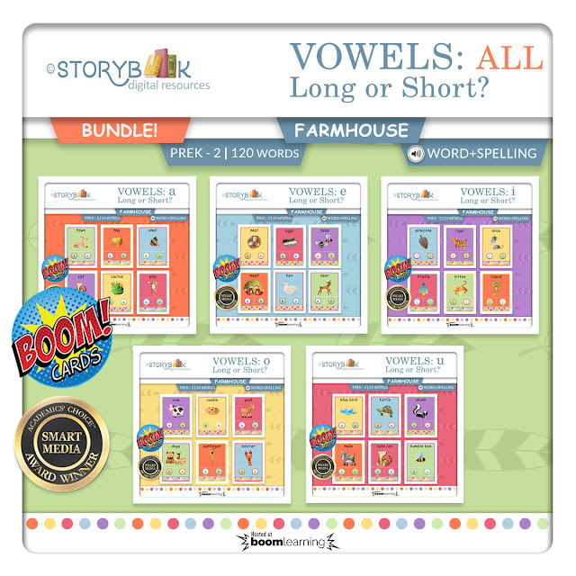 VOWELS Long or Short Boom Cards | Farmhouse Collection by STORYBOOK ...