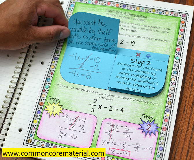 Math in Demand: Math Interactive Notebook - Algebra