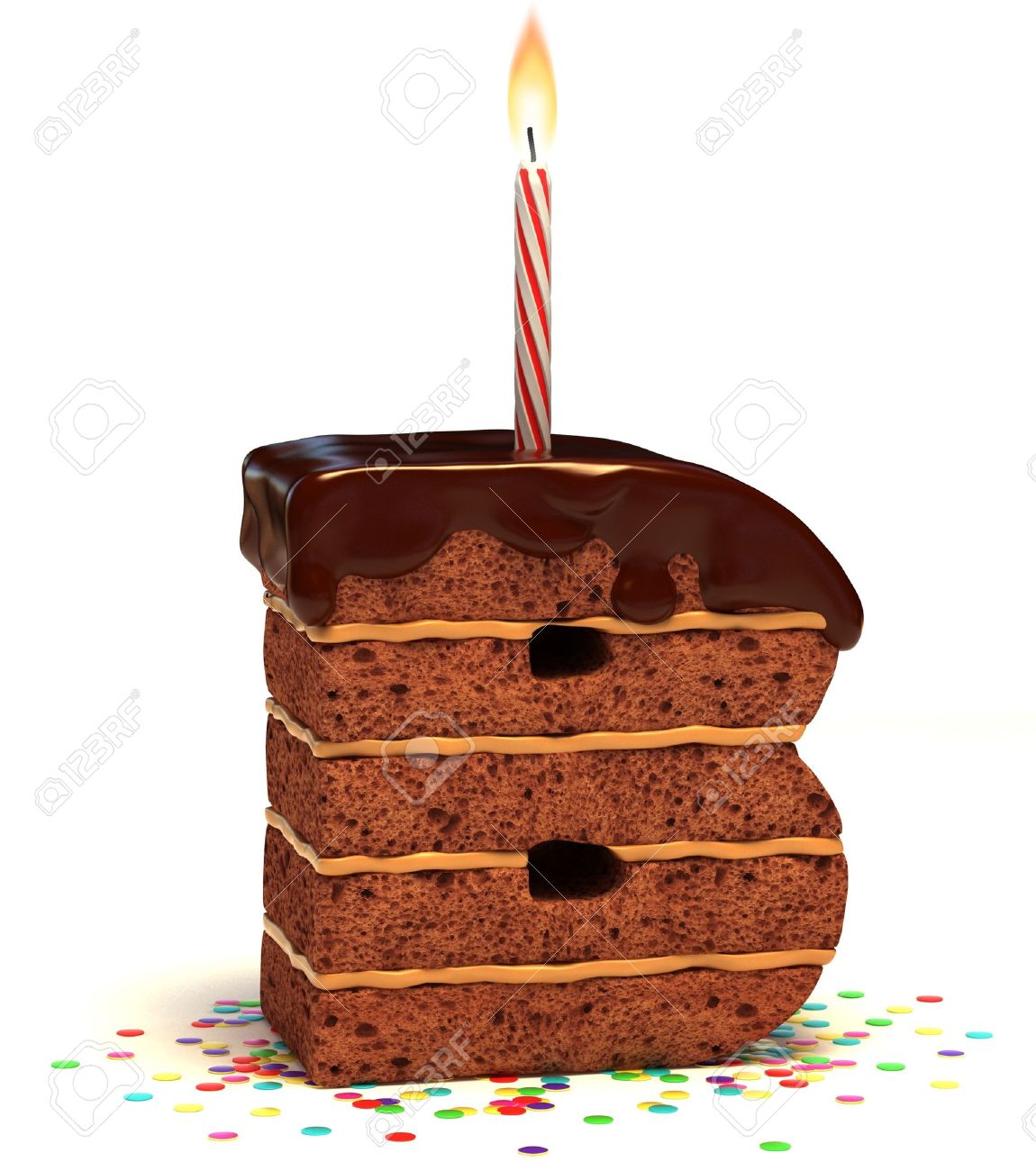 Birthday Cake With Letter B - Birthday Letter