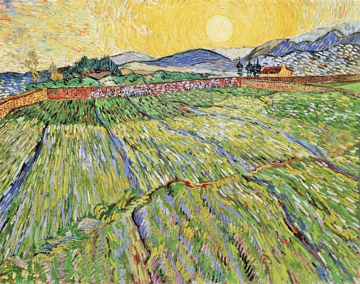 'Vincent van Gogh "Enclosed Wheatfield with Rising Sun"