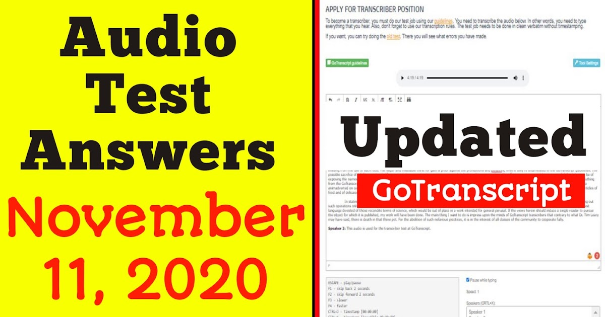 GoTranscript Audio Test Answer 11 November 2020