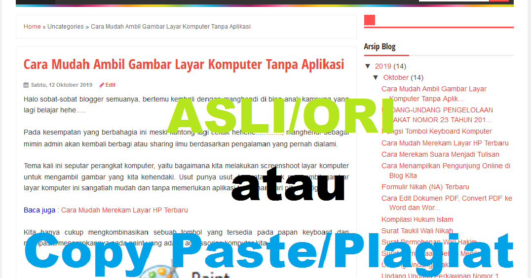 Asli atau Copy Paste ? Inilah Cara Mudah Cek Artikel atau Tulisan ...