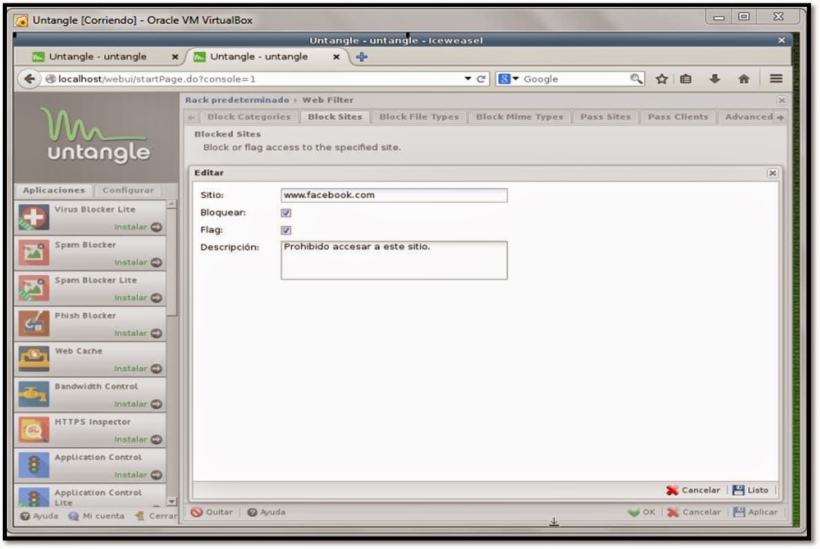 Informática: Instalación de Untangle