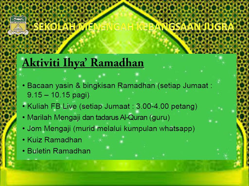 Blog SMK Jugra: Pelancaran Ihya Ramadhan