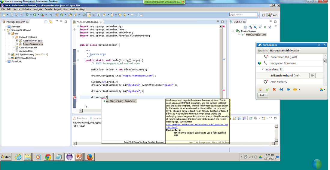 Selenium Programming: 2016