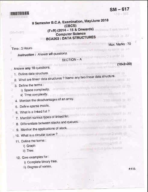 Bangalore University b.c.a. Computer Science Bca203 : data structures ... Bangalore University b.c.a. Computer Science Bca203 : data structures ...