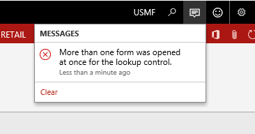 Inside Microsoft Dynamics AX: Error more than one form was opened at once for the lookup control ...