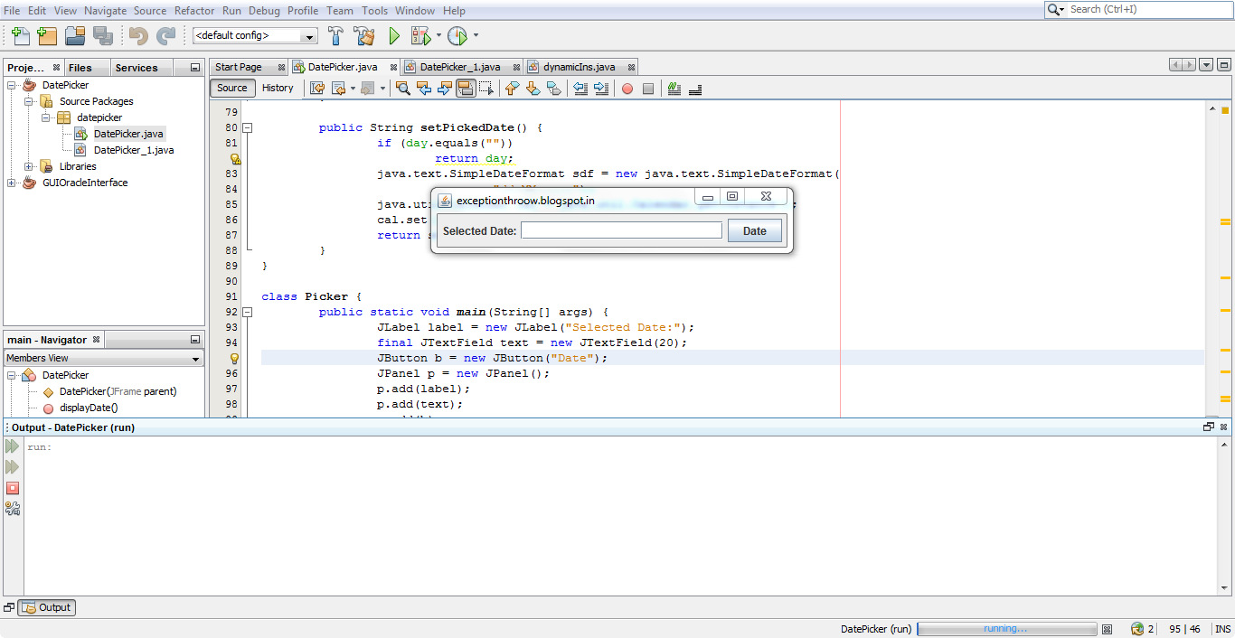 exceptionthroow: How to Create an Datepicker using JAVA SWING exceptionthroow: How to Create an Datepicker using JAVA SWING