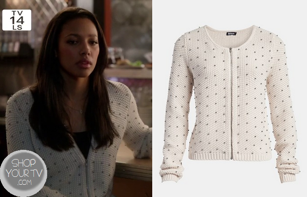 Twisted: Season 1 Episode 11 Lacey's White Beaded Jacket | Shop Your TV