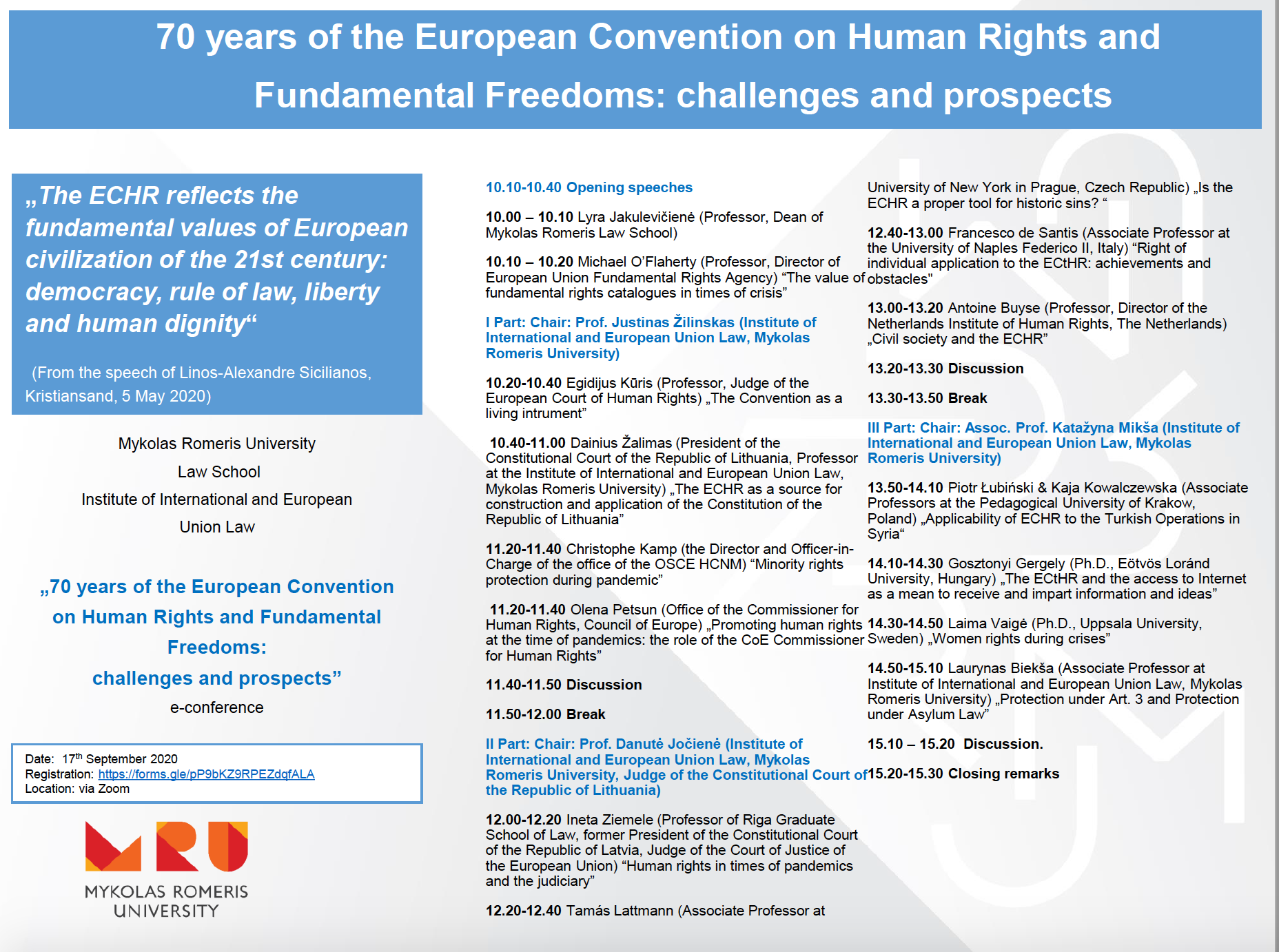 ECHR BLOG: Online Conference on 70 Years ECHR