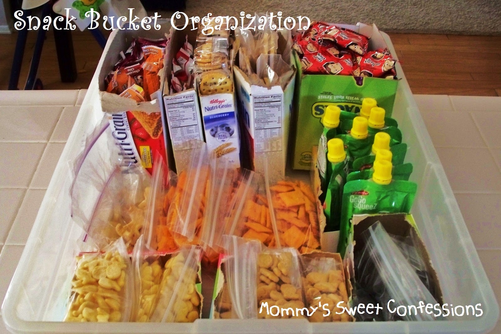 MOMMY'S SWEET CONFESSIONS: Snack Bucket Organization