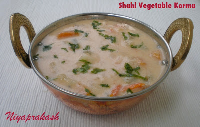 Niya's World: Shahi Vegetable Korma