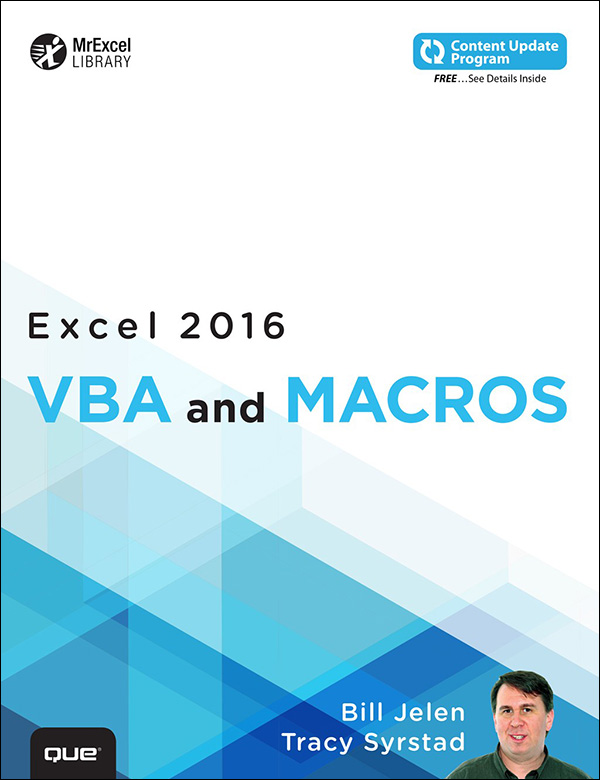 Free Ebook Mrexcel 2016 Vba And Macros Includes Content Update Program Mrexcel Library By