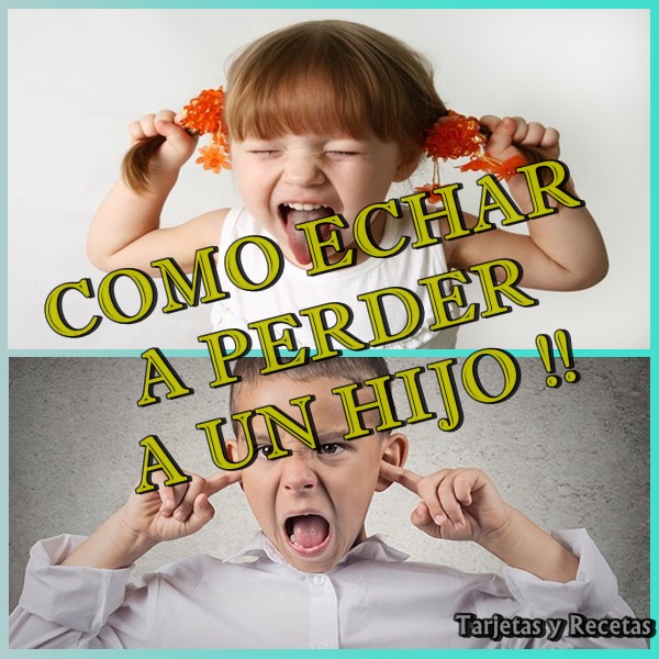 Tarjetas y Recetas: COMO ECHAR A PERDER A UN HIJO...