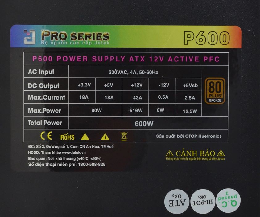 REVIEW - Jetek Pro Series 600W (P600)
