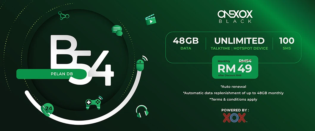 ONEXOX Plan – Simkad Jimat Prepaid & Black