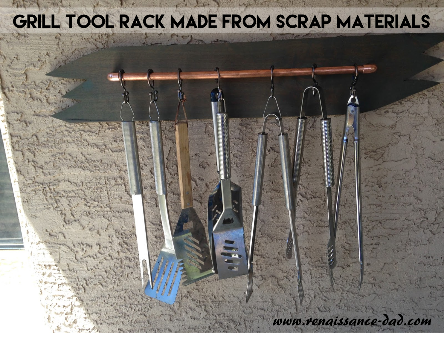 Renaissance Dad: Grill Tool Rack Made From Scrap Materials