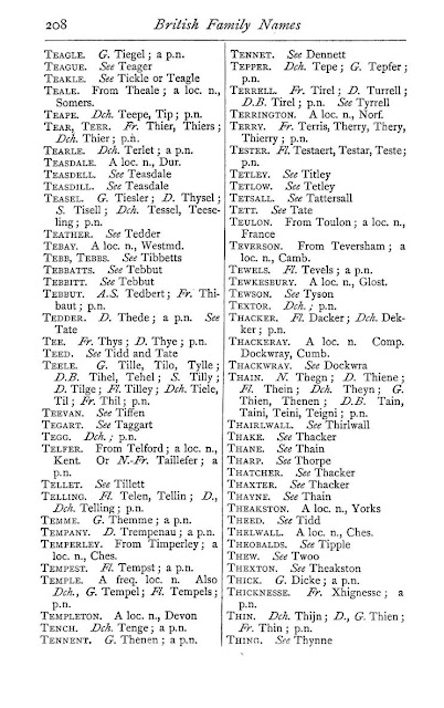 Ancestry Island: Book Shelf: British family names; their origin and ...