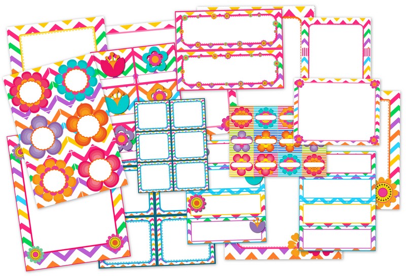 Chevron Flower Bulletin border and Poster FREEBIE and Pack - FlapJack