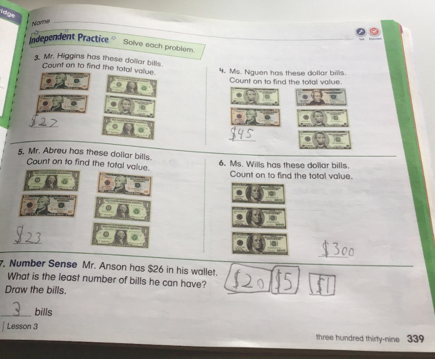 Solving Problems with Dollar Bills 2nd Grade Lesson Post #5